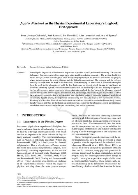 Pdf Jupyter Notebook As The Physics Experimental Laboratorys Logbook