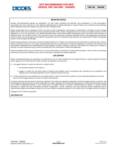 1n4148 Datasheet Pdf Diodes Fast Switching Diode