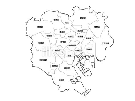 免費矢量 地圖東京23區空白地圖