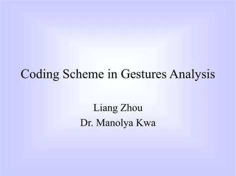 Ppt Coding Scheme In Gestures Analysis Powerpoint Presentation Free