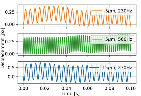 Identified Displacements At Different Amplitudes And Excitation