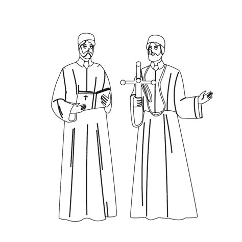 Priest Black And White Clipart