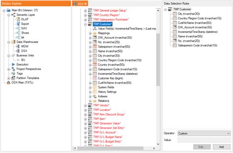 Unable To Use Custom Data Selection Rule On Odx Table In A Dsa Mapping