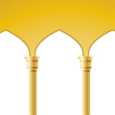 아랍의 금 구조와 건축 모스크와 이슬람 구조 터 금 배경 프리미엄 벡터