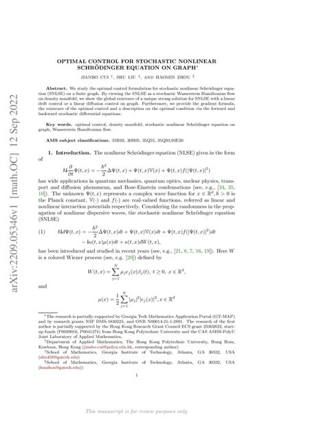 Optimal Control For Stochastic Nonlinear Schrodinger Equation On Graph