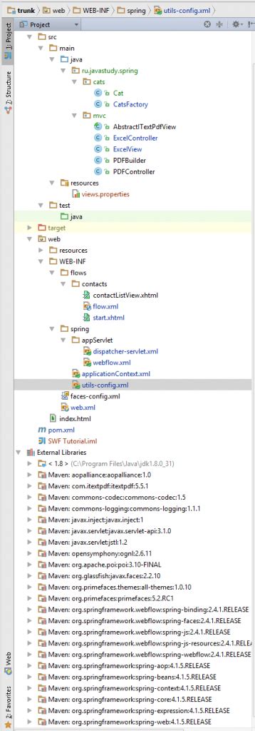 Spring Web Flow создание Pdf и Excel документов