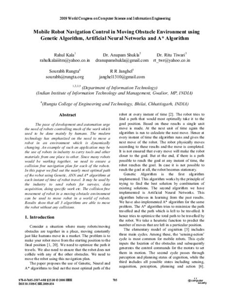 Pdf Application Of A And Ga For Path Planning Of Mobile Robots A