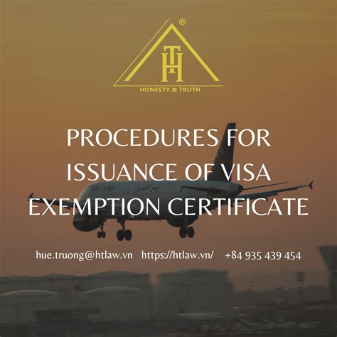 Procedures For Issuance Of Visa Exemption Certificate Htlaw