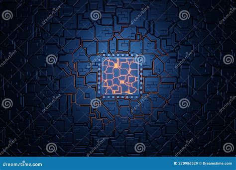 CPU Overheating By Big Data A Computer Processor With Millions Of Connections And Signals Stock
