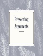 Lesson 2 Presenting Arguments Pptx Presenting Arguments Objectives