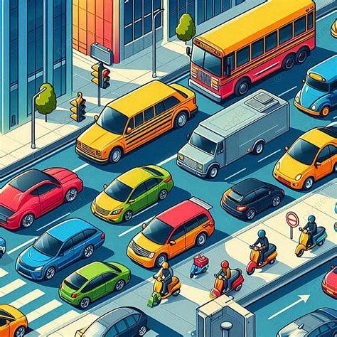 An Isometric Displaying Array Of Vehicles Background An Isometric