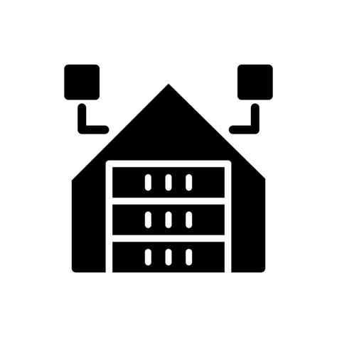 Virtual Information Warehousing Black Glyph Icon Data Mining Technique Digital Storage For