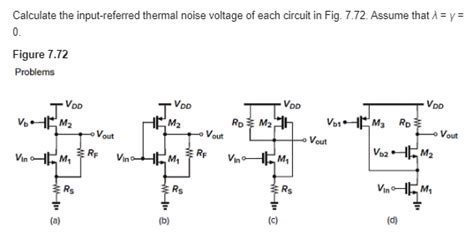 Solved Calculate The Input Referred Thermal Noise Voltage Of Chegg