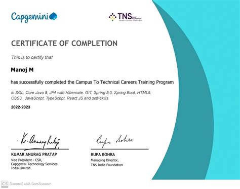 Manoj M On Linkedin Fullstackdeveloper Tnstf Capgemini