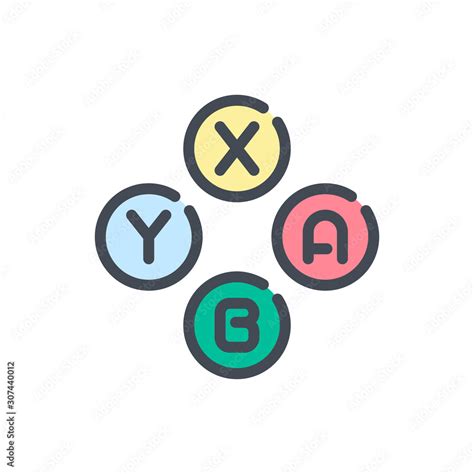 Gamepad Buttons Color Line Icon Controller Buttons Vector Outline Colorful Sign Stock Vector