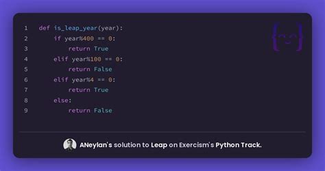 Aneylans Solution For Leap In Python On Exercism