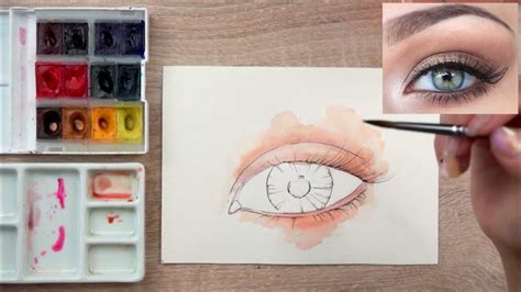 Как нарисовать красивый и реалистичный глаз акварельными красками Бесплатный урок Youtube