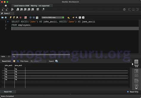 Mysql Ascii String Function