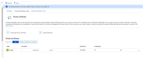 Unable To Apply Ssl Binding In Azure To Web App Service Stack Overflow