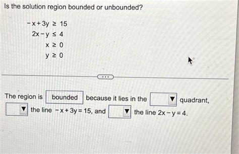 Solved Is The Solution Region Bounded Or Unbounded