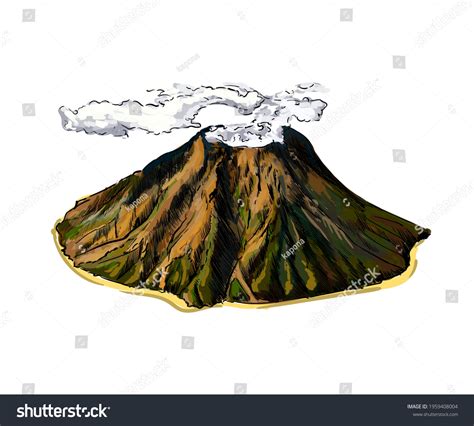 Volcano Eruption Drawing