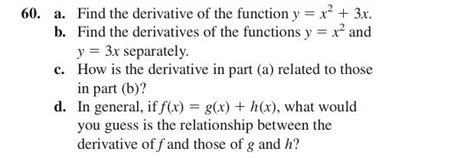 solved 60 a find the derivative of the function y x2 3x