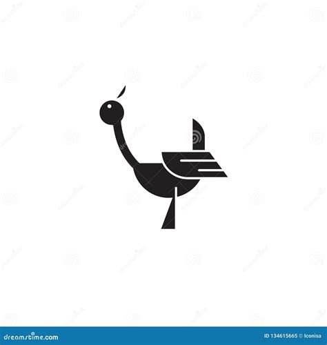 Stork Black Vector Concept Icon Stork Flat Illustration Sign Stock