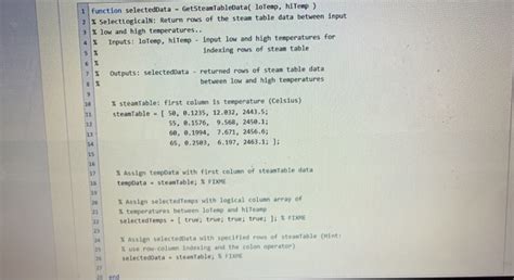 solved selecting steam table data using relational
