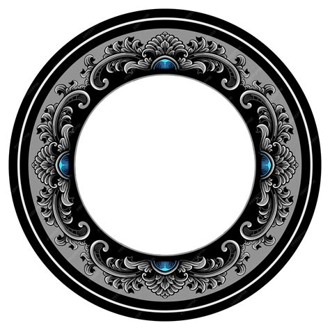 Premium Vector Vector Black Rounded Corner Circle Floral Frame