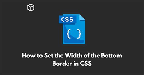 How To Set The Width Of The Bottom Border In Css Programming Cube