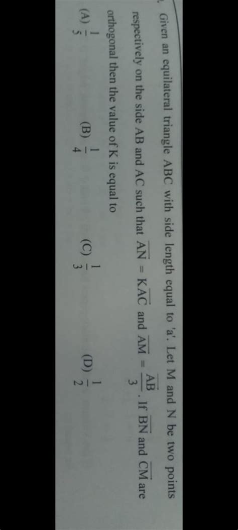 Given An Equilateral Triangle Abc With Side Length Equal To A Let M