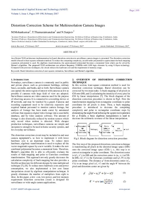 Pdf Distortion Correction Scheme For Multiresolution Camera Images Ajast Journal