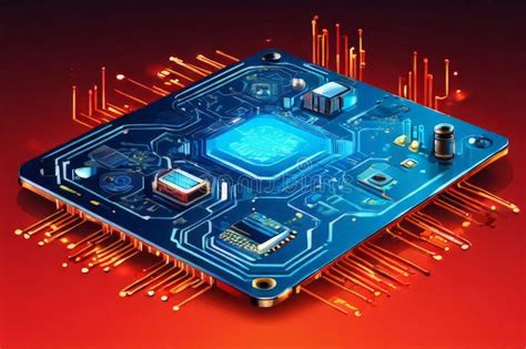 Ai Image Generator Advanced Microprocessor Computer Chip Stock Illustration Illustration Of