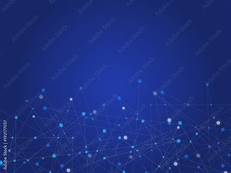 Blue Technology And Science Abstract Background With Blue And White Line Dot Business And