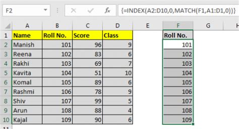 How To Lookup Entire Column In Excel Using Index Match