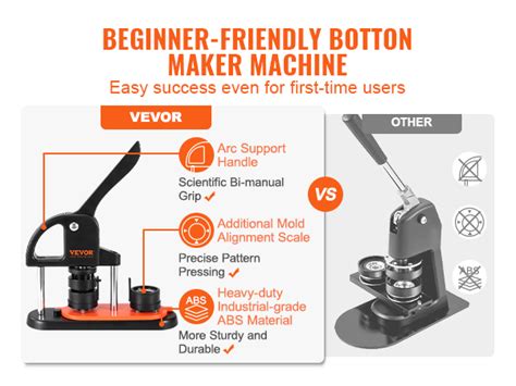 Vevor Button Maker 125 Inch32mm Pin Maker With 500pcs Button Parts