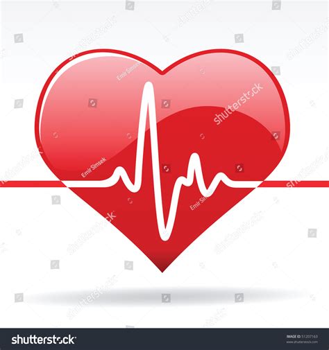 Heart With Cardiogram Stock Vector Illustration 51207163 Shutterstock