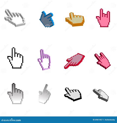 3d And Basic Pointer Cursor Stock Vector Illustration Of Tags Illustration 6961457
