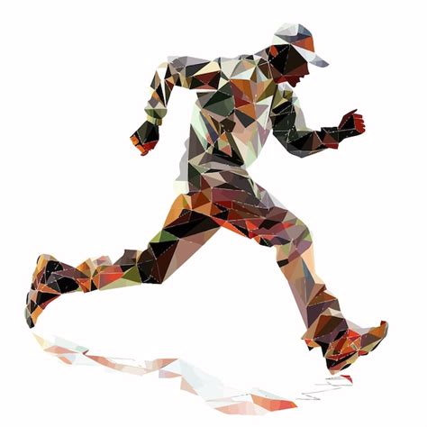 Premium Vector Running Man From Triangles Low Poly Style Vector