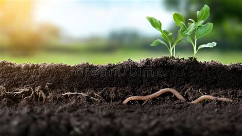 Soil Ecosystem Plant Roots Earthworms Microscopic Organisms