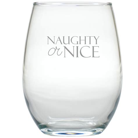 Naughty Or Nice Wine Glasses ~ Set Of 4