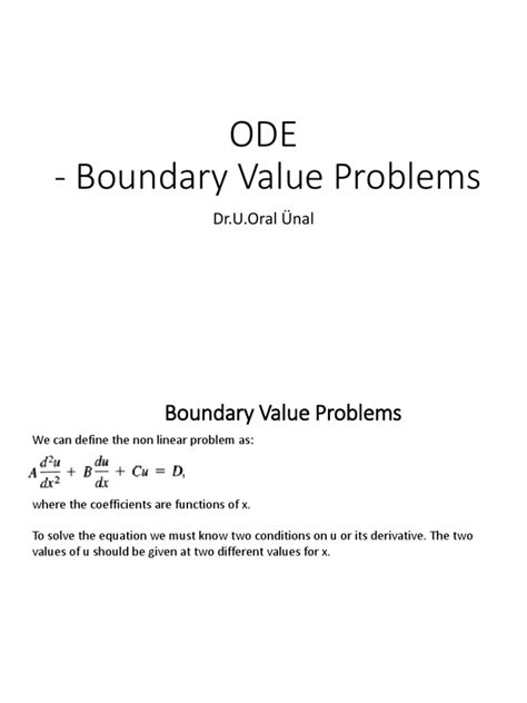Ode Boundary Value Problems Druoral Ünal Pdf Boundary Value Problem Finite Difference