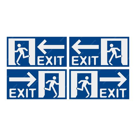 Premium Vector Emergency Exit Sign Set