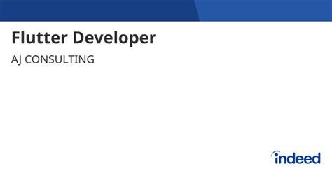 Aj Consulting On Linkedin Flutter Developer Gurugram Haryana