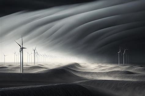 Premium Ai Image Green Ecological Power Energy Generation Wind Farm