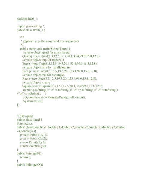 Lecture 6 Package Hw61 Import Javax Public Class Hw61