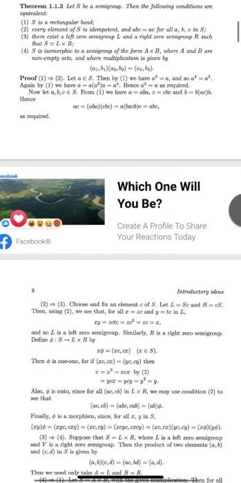 Theorem 113 Let S Be A Semigroup Then The