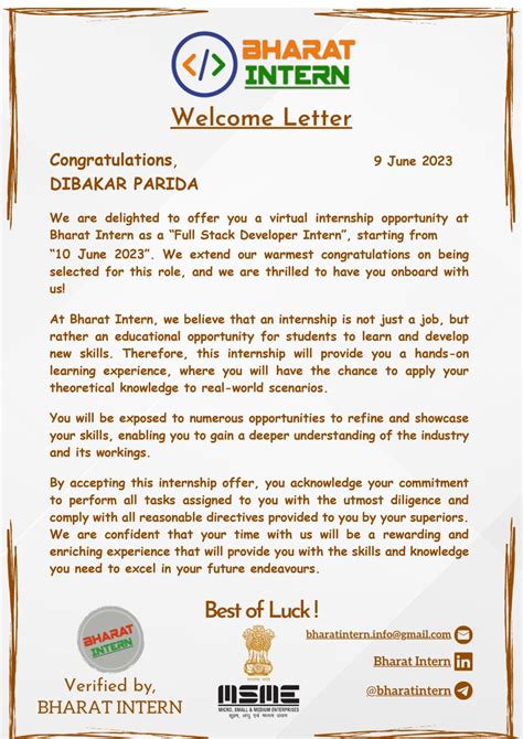 Dibakar Parida On Linkedin Opportunity Webdeveloper Tech Internship Development Intern Work