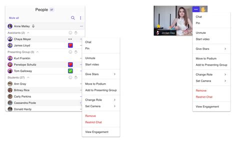 Participant More Options Menu Class For Teams