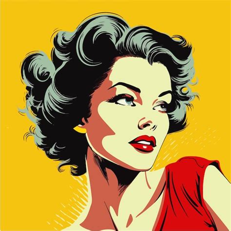 Premium Vector Op Art Pinup Girl Retro Color Style Comic Glamour
